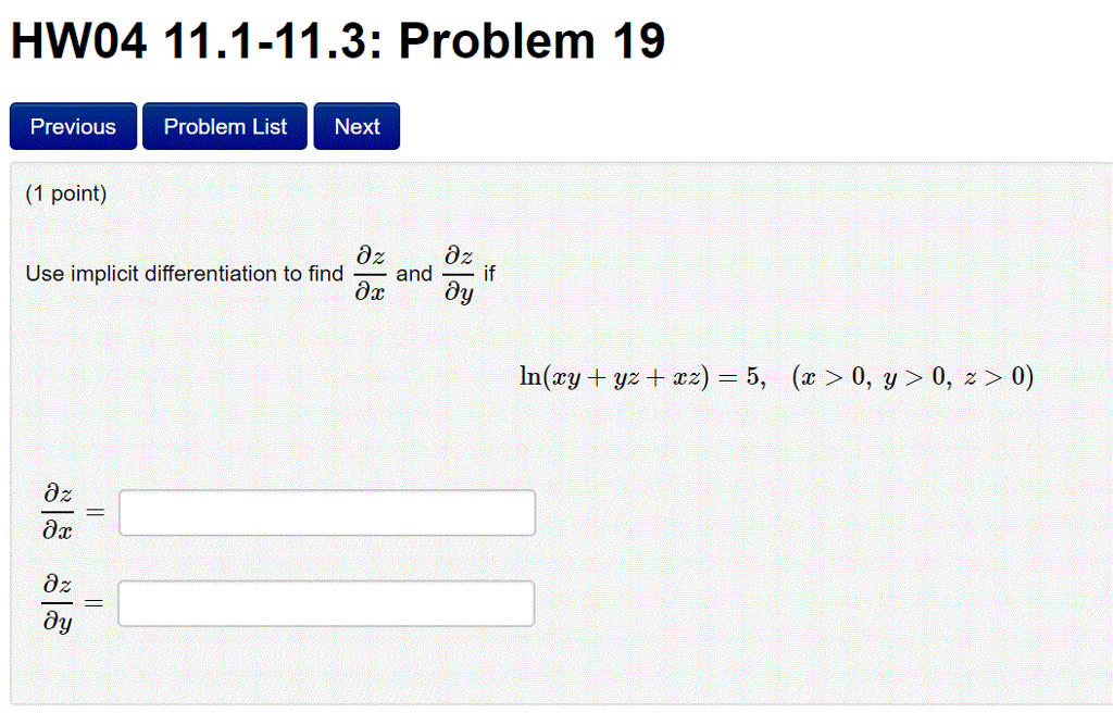 Solved HW04 11.1-11.3: Problem 19 Previous Problem List Next | Chegg.com