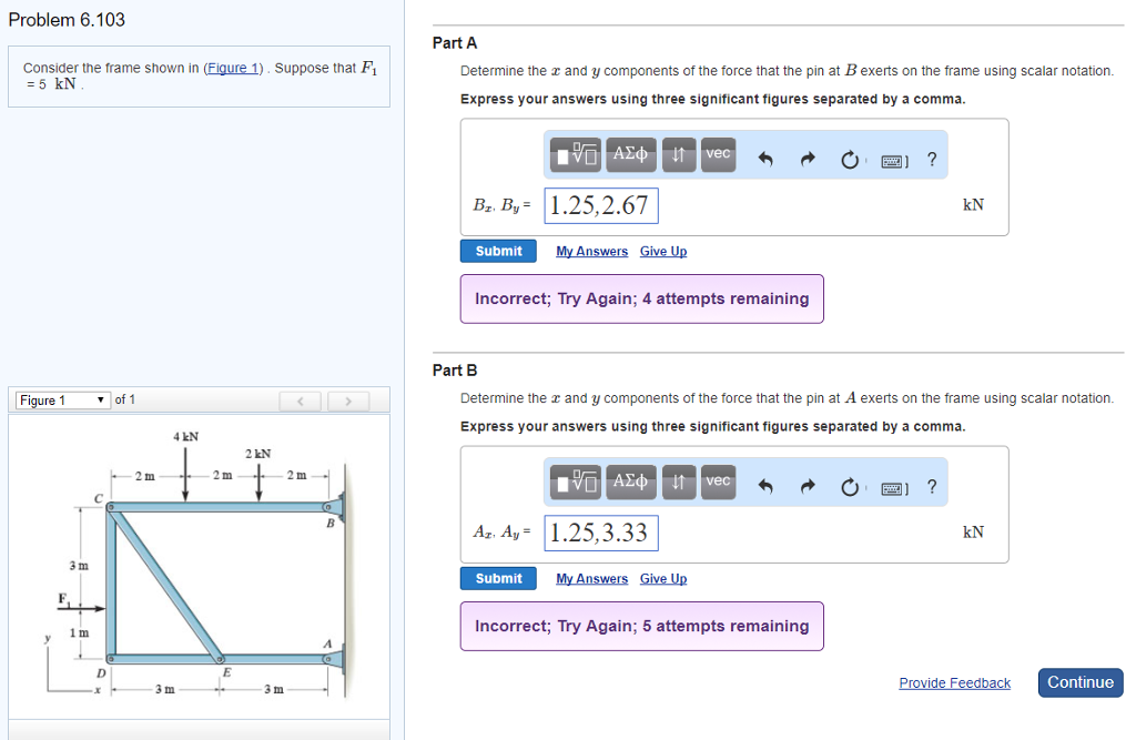 Solved Problem 6.103 Part A Consider the frame shown in | Chegg.com