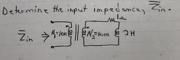 Solved Determine the input impendence, vector Z in. | Chegg.com