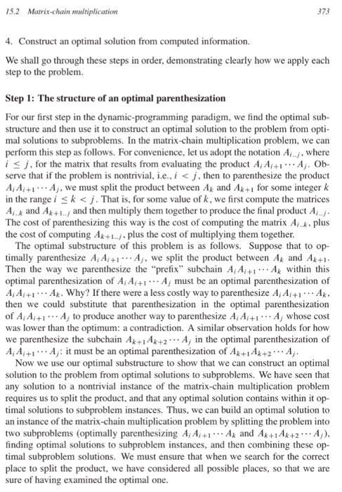 Solved 15.2-4 Describe the subproblem graph for matrix-chain | Chegg.com