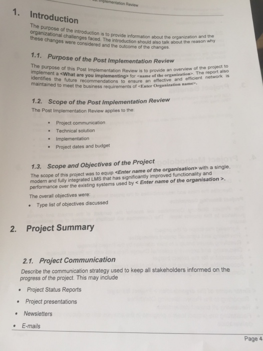 Solved 3.This question is about (Post implementation Review) | Chegg.com