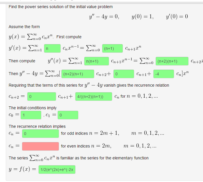 Solved Find the power series solution of the initial value | Chegg.com