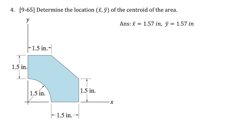Solved 4. [9-65] Determine the location (x, y) of the | Chegg.com