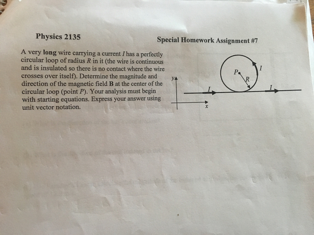 Solved A very long wire carrying a current I has a perfectly | Chegg.com
