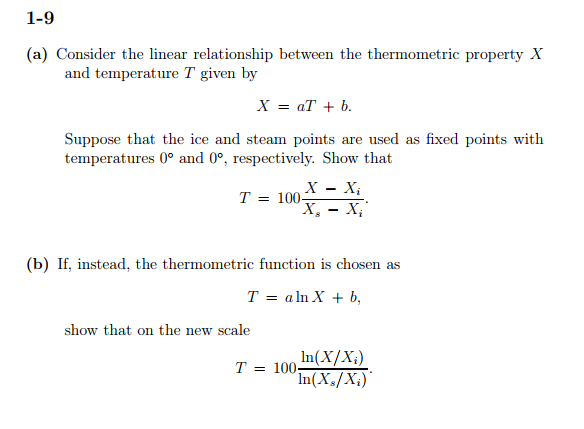 Solved 1-9 (a) Consider the linear relationship between the | Chegg.com