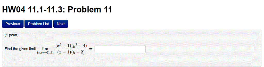 Solved HW04 11.1-11.3: Problem 11 Previous Problem List Next | Chegg.com