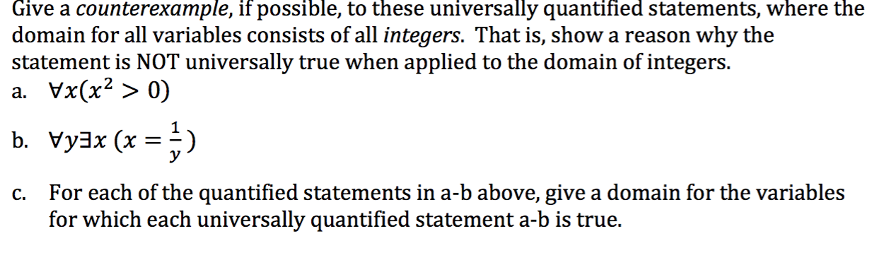 Solved Give a counterexample, if possible, to these | Chegg.com