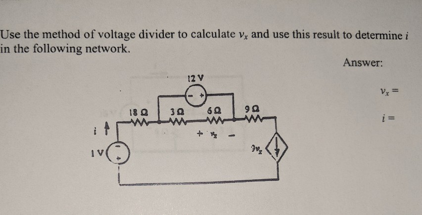 Solved Use the method of voltage divider to calculate v and | Chegg.com