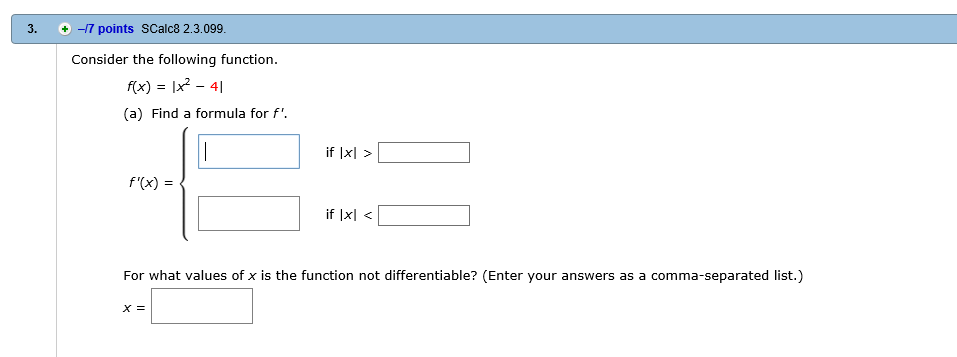 Solved Consider The Following Function F X Lx 2 4