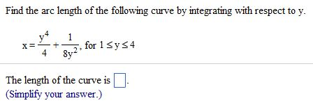 Solved Find the arc length of the following curve by | Chegg.com