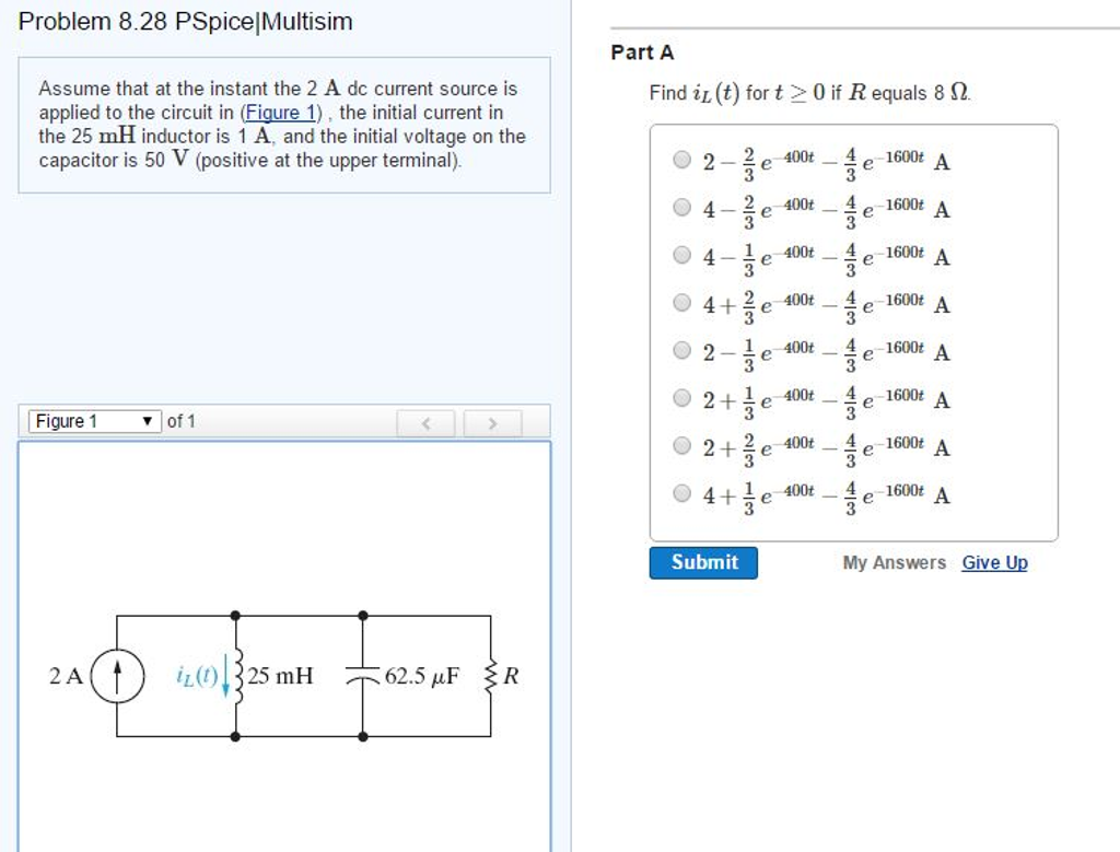 Solved Assume that at the instant the 2 A dc current source | Chegg.com