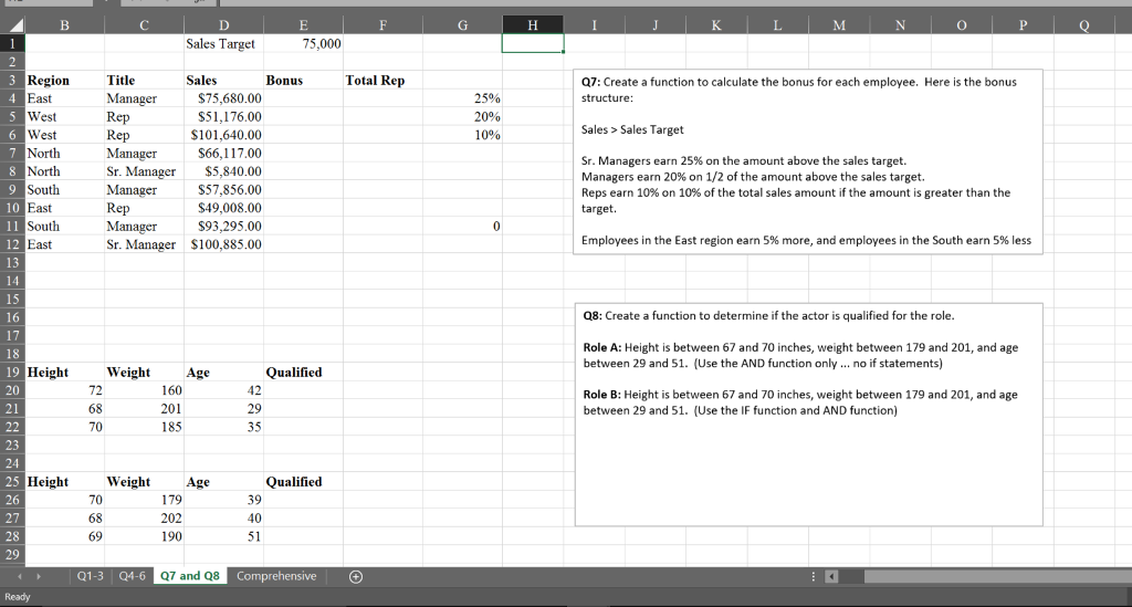 Solved Create a function to calculate the bonus for each | Chegg.com