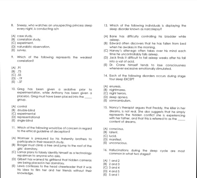 Solved Each of the questions or incomplete statements below | Chegg.com