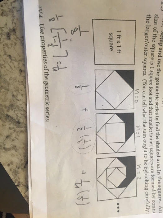 Solved Setup and use the geometric series to find the shaded | Chegg.com