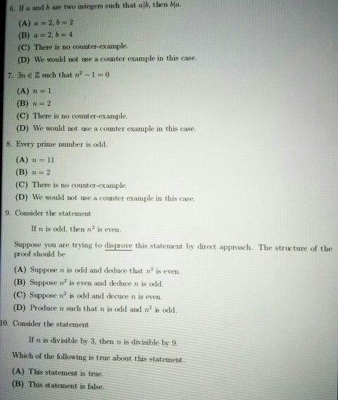 Solved 6. If a and b are two integers such that alb, then | Chegg.com