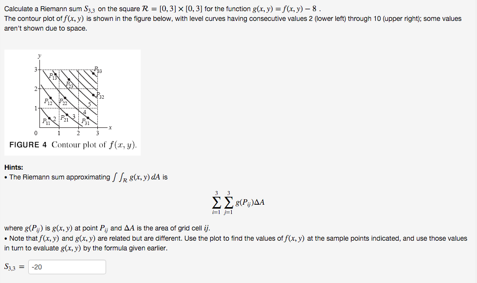 Solved Calculate a Riemann sum S3.3 on the square R-[0, 3] × | Chegg.com