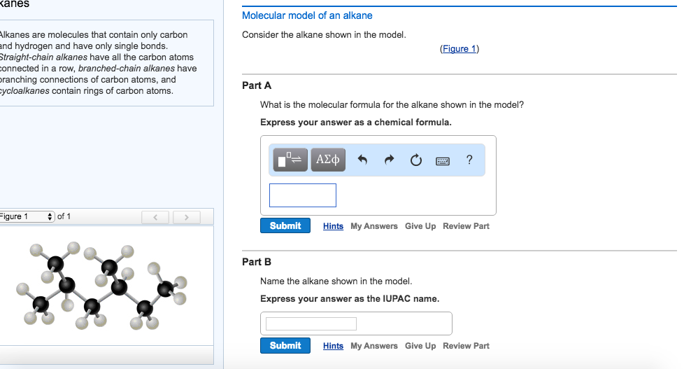 Solved Alkanes are molecules that contain only carbon and | Chegg.com