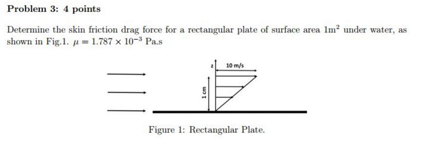 Solved Determine the skin friction drag force for a | Chegg.com