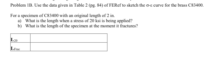 Solved Problem 1 B. Use the data given in Table 2 (pg. 84) | Chegg.com