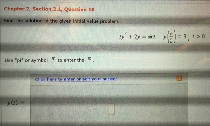 Solved Find the solution of the given initial value problem. | Chegg.com