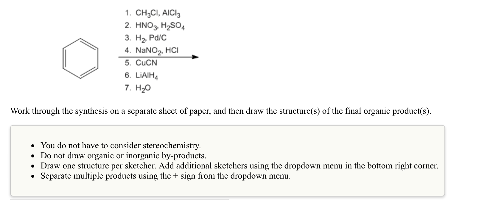 Solved Work through the synthesis on a separate sheet of | Chegg.com