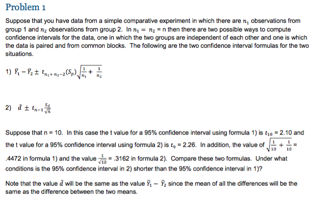 Solved Suppose that you have data from a simple comparative | Chegg.com