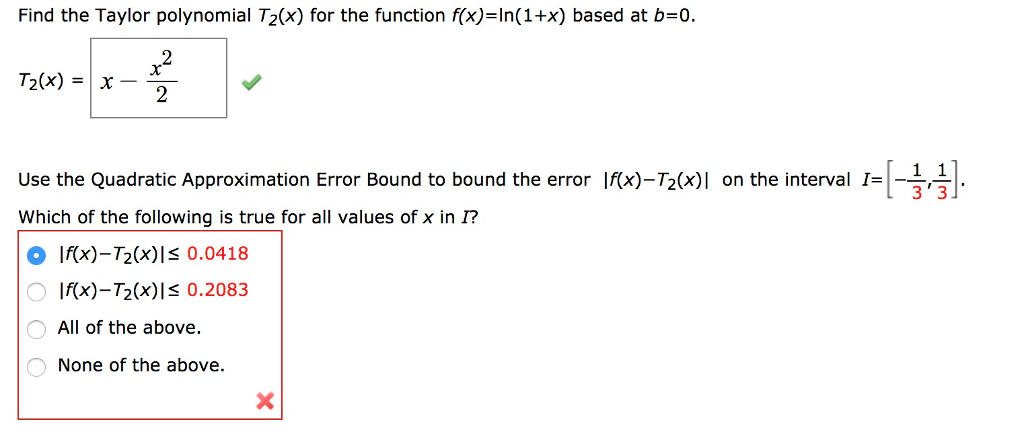 Solved Find the Taylor polynomial T2(X) for the function | Chegg.com