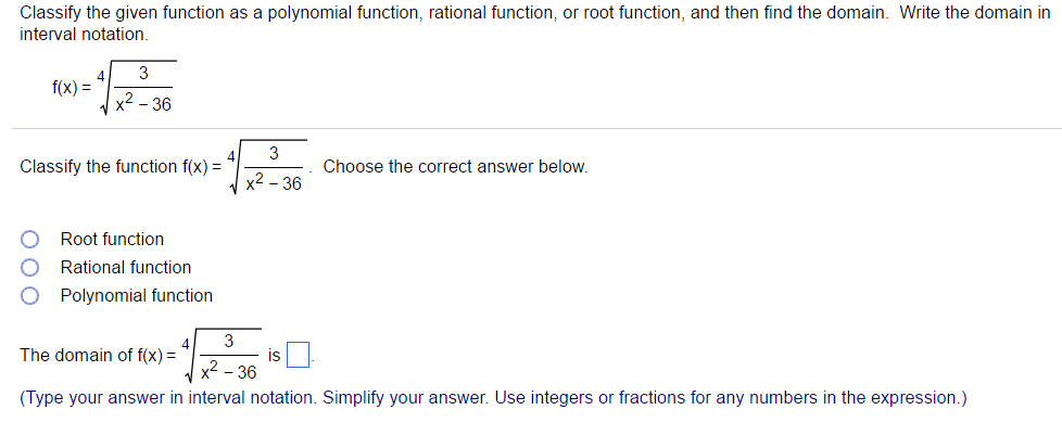 Solved Classify the given function as a polynomial function, | Chegg.com