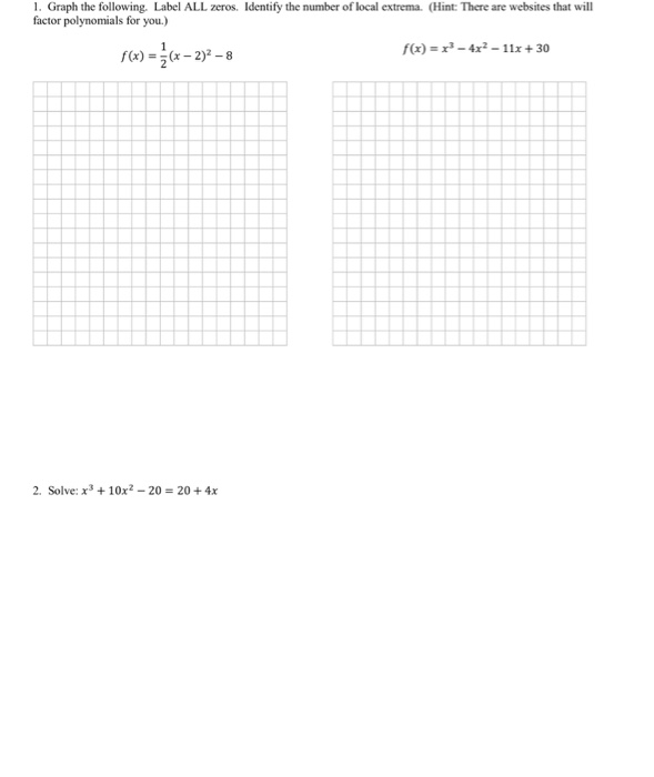 Solved Graph the following. Label ALL zeros. Identify the | Chegg.com
