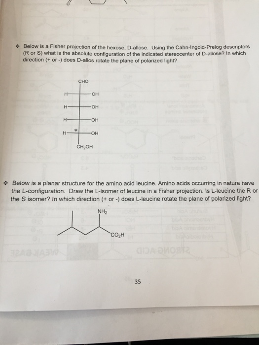 Solved Below is a Fisher projection of the hexose, D-allose. | Chegg.com
