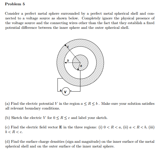 Solved Problem5 Consider a perfect metal sphere surrounded | Chegg.com