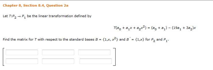Solved Let T:P2 rightarrow P1 be the linear transformation | Chegg.com