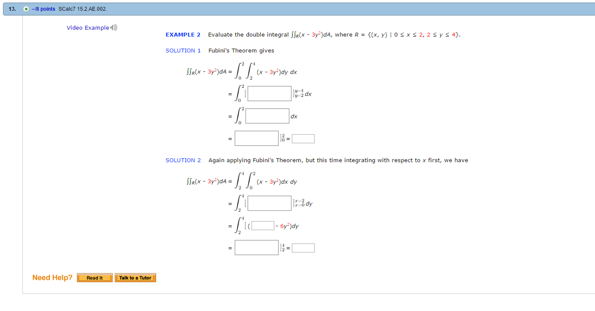 Solved Evaluate The Double Integral Integral Integralr X 9266