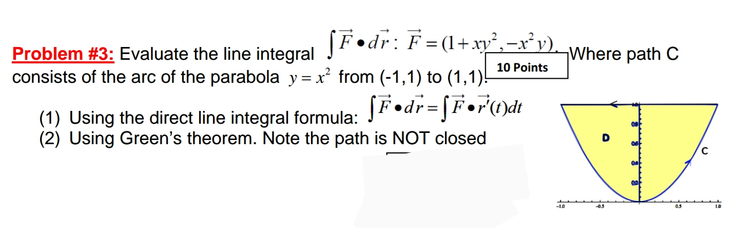 Evaluate the line integral below with 1) Using the | Chegg.com