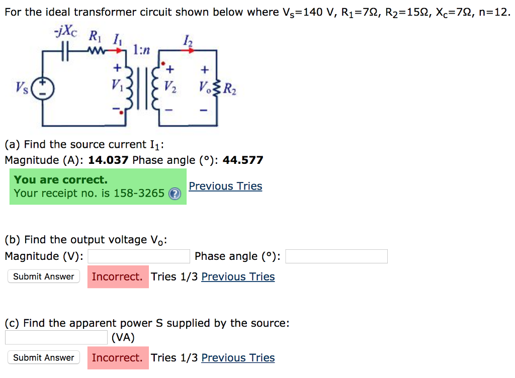 Solved For the ideal transformer circuit shown below where | Chegg.com