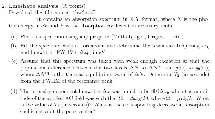 Download the file named "hw2.txt" It contains an | Chegg.com