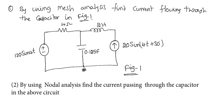 Solved By using Nodal analysis find the current passing | Chegg.com