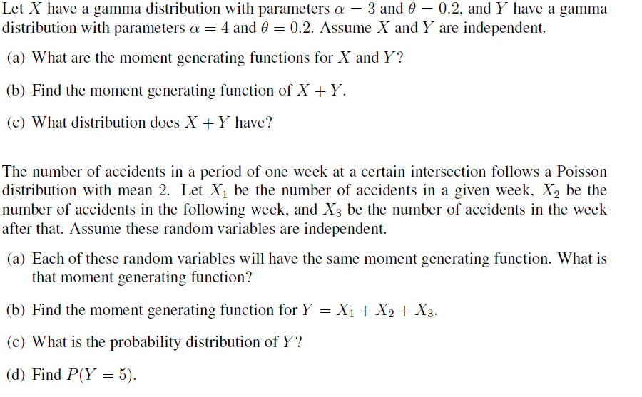 Solved Let X Have A Gamma Distribution With Parameters A 3 8966