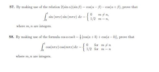 Solved S7. By making use of the relation 2(sina) (sin | Chegg.com