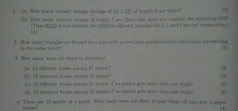 Solved 1. (a) How many ternary strings (strings of [0, 1,2)) | Chegg.com