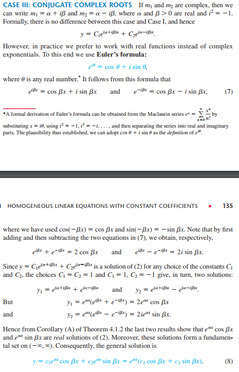 Solved CASEI: CONJUGATE COMPLEX ROOTS If m and m2 are | Chegg.com