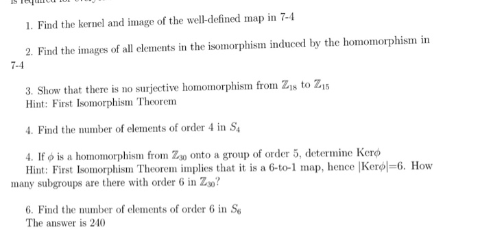 Solved Find the kernel and image of the well-defined map in | Chegg.com