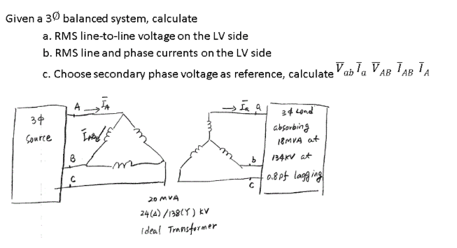 Solved Given a 3 phi balanced system, calculate a. RMS | Chegg.com