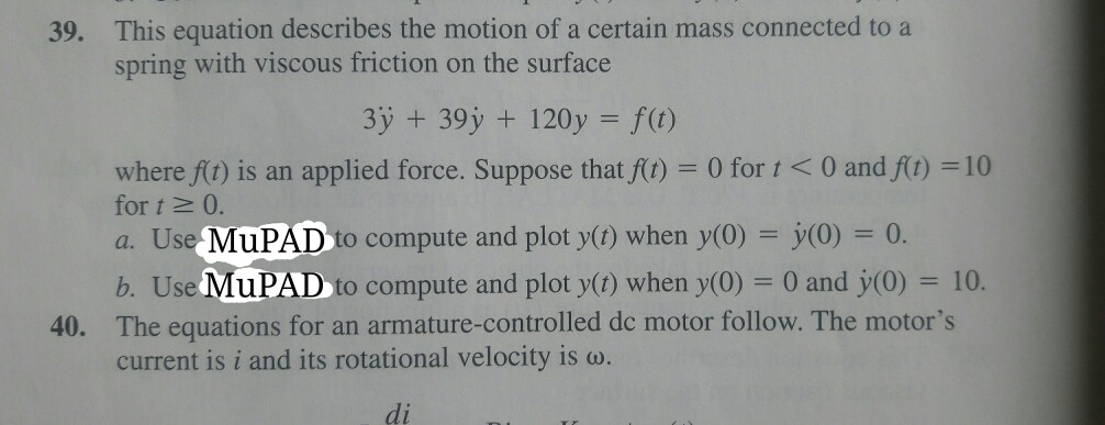 Solved Using The Matlab Program And Mupad Can You Provide 1787