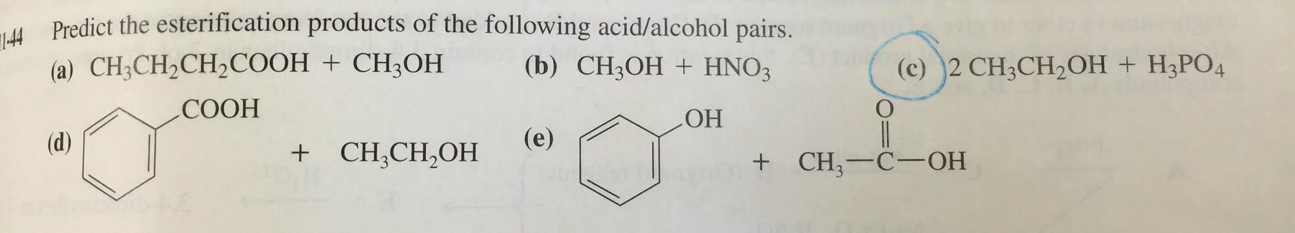 Solved Predict the esterification products of the following | Chegg.com