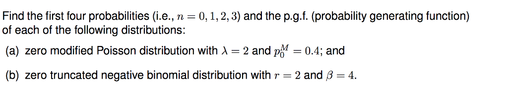 Solved g.f. (probability generating function) Find the first | Chegg.com