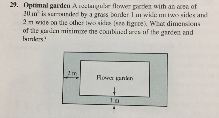 Solved Optimal garden A rectangular flower garden with an | Chegg.com