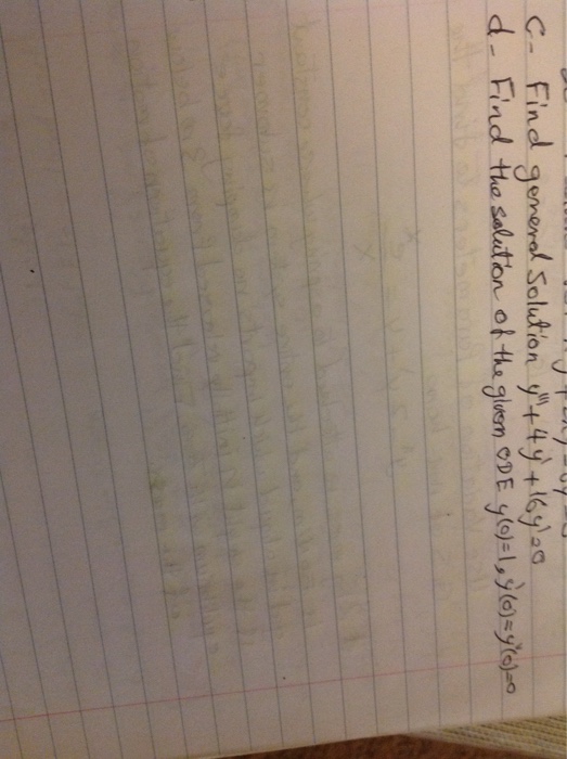 Solved Find general solution y Solved Find general solution y