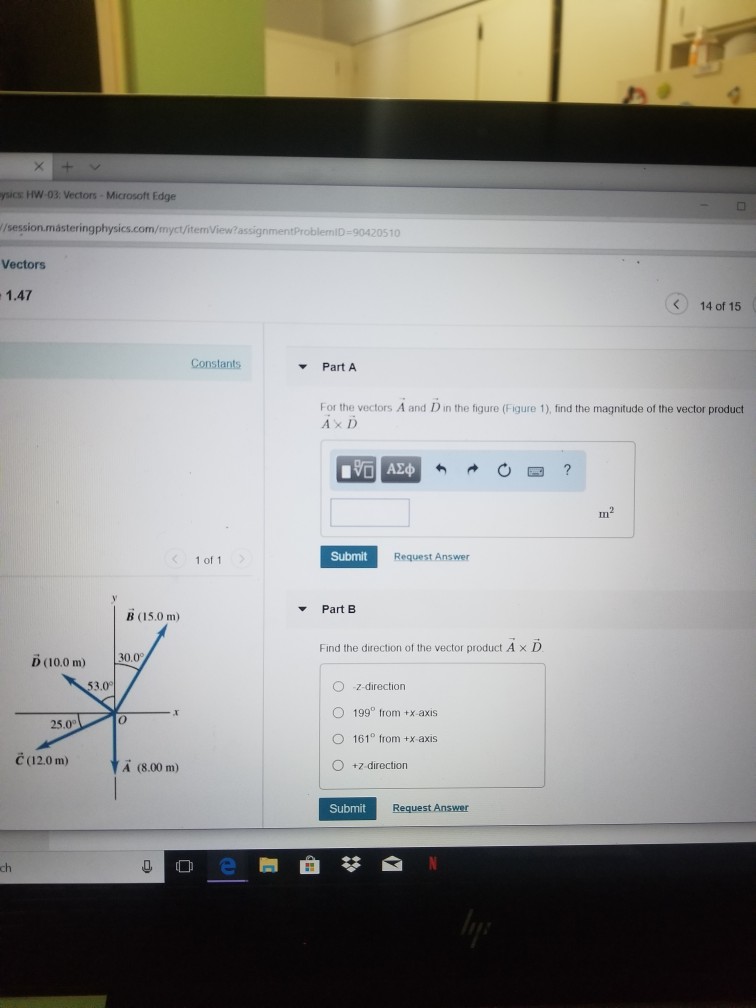 Solved ysics HW-03: Vectors Microsoft Edge | Chegg.com