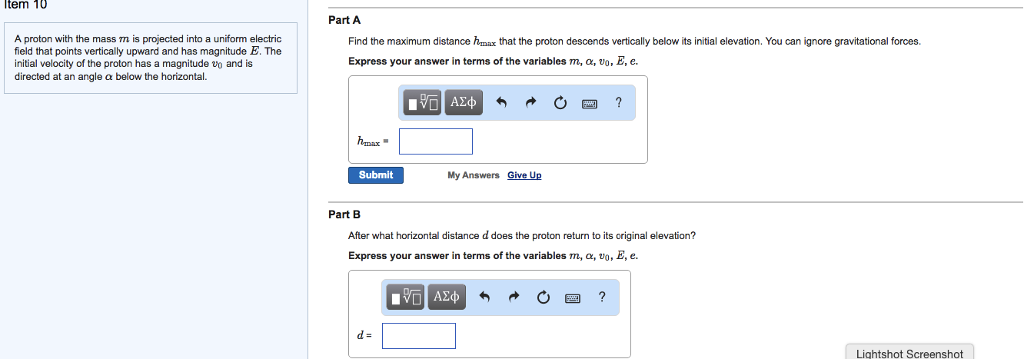 Solved tem 10 Part A A proton with the mass m is projected | Chegg.com